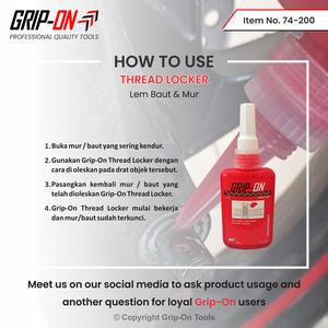 Jual X 5Q Grip-On Lem Baut - Thread Locker - Threadlocker Lem Mur ...