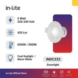 Jual Lampu Spotlight Inlite LED 5w 5 Watt INDC-232 In-Lite panel bulat ...