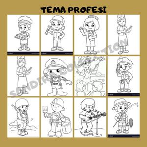 Jual SANDIRA - LEMBAR / GAMBAR MEWARNAI ANAK SERIES PROFESI - 1 - Kab ...
