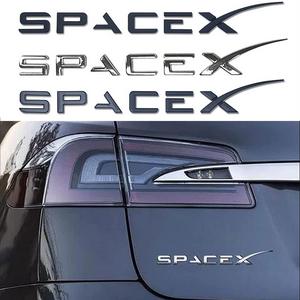 Jual Stiker huruf ABS 3D SPACEX, untuk Tesla bagasi belakang, lencana ...