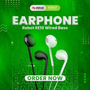 Promo EARPHONE HEADSET HEADPHONE ROBOT RE10 IN-EAR WIRED STEREO - Kota ...