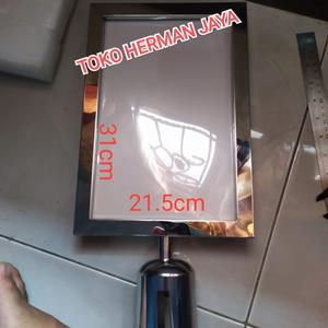 Jual Sign Board Frame A4 Potrait Signage Stainless Papan Tiang Antrian ...