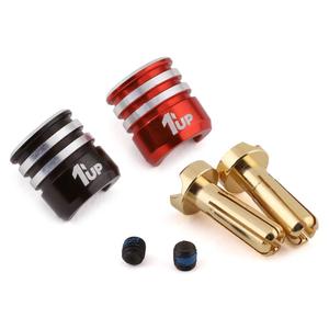 Jual 1UP RACING HEATSINK BULLET PLUG GRIPS W/ 4MM BULLETS (BLACK/RED ...