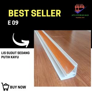 Jual PREMIUM Lis sudut Plafon PVC Motif Kayu Putih E 09. - Lis 4 m ...