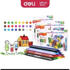 Jual JT-2024 DELI KRAYON PLASTIK COLOR EMOTION 24 WARNA EC20020 - Kota ...