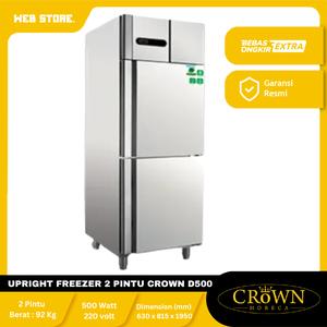 Jual CROWN Upright Freezer 500 Liter 2 Pintu 3 Rak Type D500 / Lemari ...