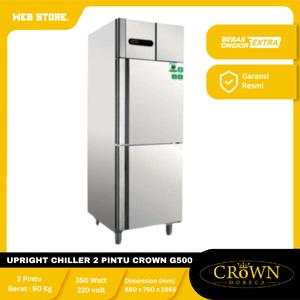 Jual Upright Chiller CROWN G500 Stainless Steel 2 Pintu / Lemari ...