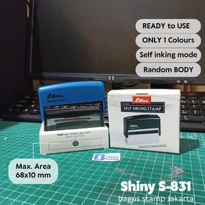 Jual Stempel Shiny S831 / S-831 Otomatis Self Ink Custom Text 68x9 mm ...