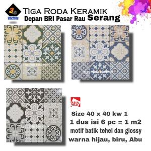 Jual KERAMIK 40X40 MODEL TEGEL TEHEL/ KERAMIK BATIK BUNGA/KERAMIK ...