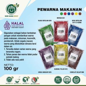 Jual Pewarna Makanan bubuk HALAL 100gram 100 gram 100g 100 g Pewarna ...