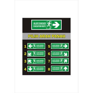 Jual NNW Safety Sign Jalur Arah Evakuasi Evacuation Route 30 X 10 + - Jakarta Selatan - AURA ...