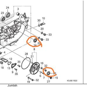 Jual seal sil kruk krek as puly pulley puli cvt kiri matic k0j koj ...