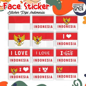 Jual Sticker Pipi Merah Putih I Love Indonesia / Tempelan Pipi Bendera ...