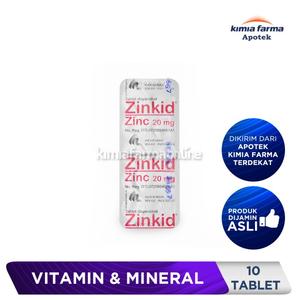Jual ZINKID 20 MG STRIP 10 TABLET / PENGGANTI CAIRAN TUBUH / KIMIA ...