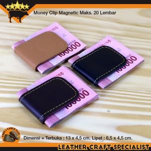 Jual MONEY CLIP MAGNETIC LEATHER DOMPET MINI DOMPET MAGNET KULIT SAPI ...