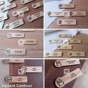 Jual Name Tag Magnet Custom Kayu | Custom Name Tag | Tag Nama Magnet ...