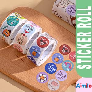 Promo Sticker Thank You 500 pcs/stiker terima kasih Warna Self Adhesive ...