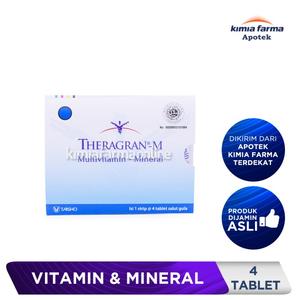 Jual THERAGRAN M STRIP 4 TABLET / MULTIVITAMIN / KIMIA FARMA - Kab ...