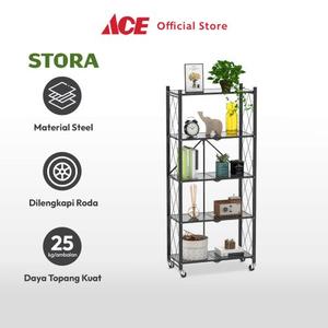 Promo Ace Stora Rak Penyimpanan Foldable Rak Besi Lipat Organizer ...