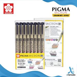 Jual Ready Drawing Pen Sakura Pigma Micron Set 8 Color Pigment Ink Pulpen Gambar Best Quality ...