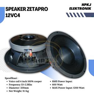 Jual Speaker Komponen 12 Inch ZETAPRO 12VC4 SPEAKER ZETAPRO 12 VC4 12 ...