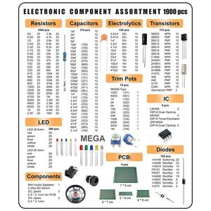 Jual Mega Electronic Component Kit Assortment Capacitors Resistors LED ...