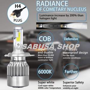 Jual READY Lampu Headlamp Headlight Utama LED Motor Mobil C6 H4 6000K COB Hi Lo Premium Putih ...