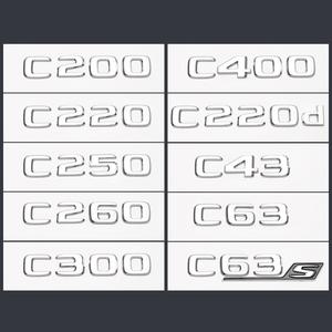 Jual 3D Black Chrome Car Trunk Badge For Mercedes Benz C43 C63 C200 ...