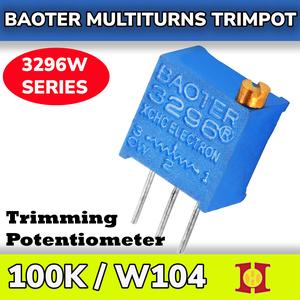 Jual 3296W 104 100K Ohm Multiturn Trimpot Trimmer Potensiometer ...