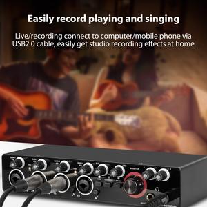 Jual 4 Channels Recording Sound Card with Driver Free Audio Interface 4 ...