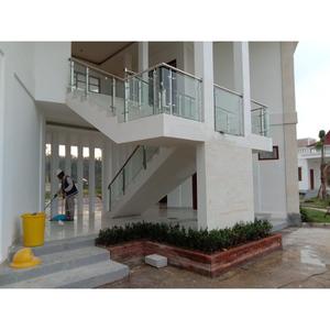 Jual Tiang railing tangga kaca minimalis / Railing kaca stainless kotak ...