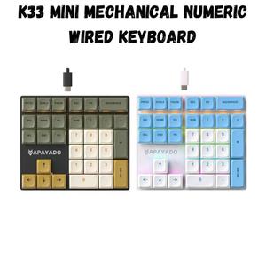 Jual K33 Wired Mechanical Numeric Keypad With Multi-Color Lights Keypad ...