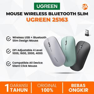 Jual UGREEN Mouse Wireless Bluetooth Silent Click Slim Design For Windows Linux Mac 25160 25163 ...