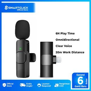 Promo Smartclick Clip On Wireless Mic OTG Lightning Original - 2 Mic ...