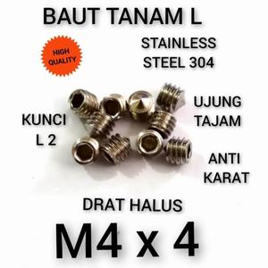 Jual 1PCS BAUT TANAM L M4 x 4 SS 304 BAUT TANAM 4mm UJUNG TAJAM ...