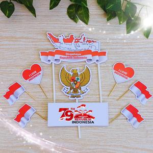 Jual Hiasan Kue / Tumpeng Tema Dirgahayu Kemerdekaan Indonesia HUT RI ...