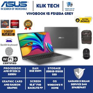 Jual Laptop Asus Book F512Da Ryzen 3 3250U 8Gb 512Gb 15.6" Fhd Backlite ...