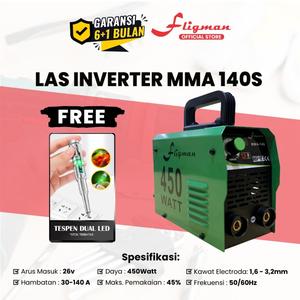 Promo FLIGMAN Mesin Las Listrik MMA 140S 140 Ampere 450 Watt Travo DC Inverter IGBT Welding ...