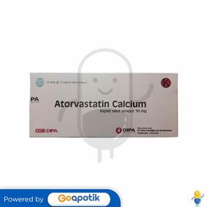 Jual ATORVASTATIN CALCIUM DIPA 10 MG BOX 100 KAPLET - Jakarta Timur ...