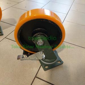 Jual Roda Polyurethane Super Heavyduty 8 Inch Ranger Putar Rem ...