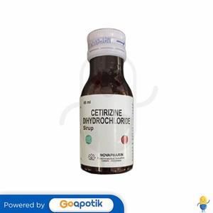 Jual CETIRIZINE DIHYDROCHLORIDE NOVAPHARIN 5 MG/5 ML SYRUP 60 ML ...