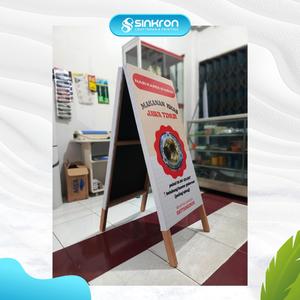 Jual PLANG MEREK - SPANDUK STAND BANNER RANGKA KAYU 2 SISI /SPANDUK ...
