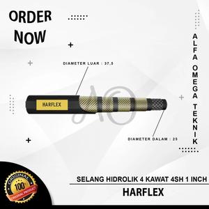 Jual SELANG HIDROLIK 4SH HARFLEX 1 INCH HYDRAULIC HOSE HIDROLIS 380 BA ...