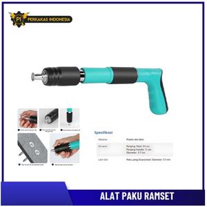 Jual Alat Paku Cor Beton Tembak Rivet Ramset 7,3mm Stampset Paku Tembok ...