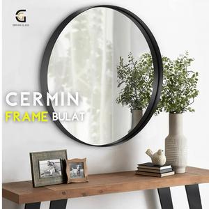 Jual Cermin Dinding Aesthetic Bulat Frame (Free Packing Kayu) Cermin ...