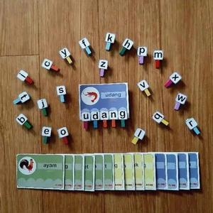 Jual Flash card AlFABET, flash card abjad, puzzle huruf, Montessori ...