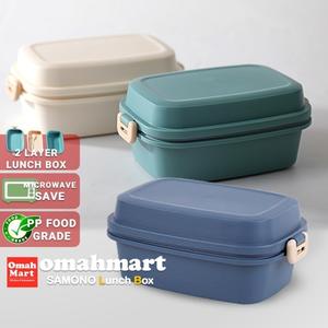 Jual Lunch box bento bpa free food grade 2 susun microwaveable- navy ...