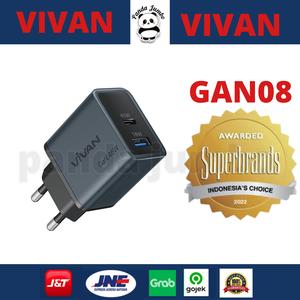 Jual VIVAN GAN08 ADAPTOR VIVAN SUPER CHARGE 45W DUAL PORT USB + TYPE-C ...