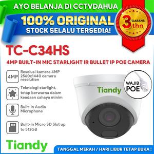 Promo TIANDY TC-C34HS 4MP BUILT-IN MIC STARLIGHT IR BULLET IP POE ...