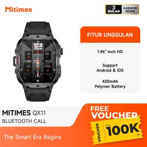 Jual Mitimes Qx11 Sport Smart Watch 1.96 Inch Bt Call - Black - Kota ...